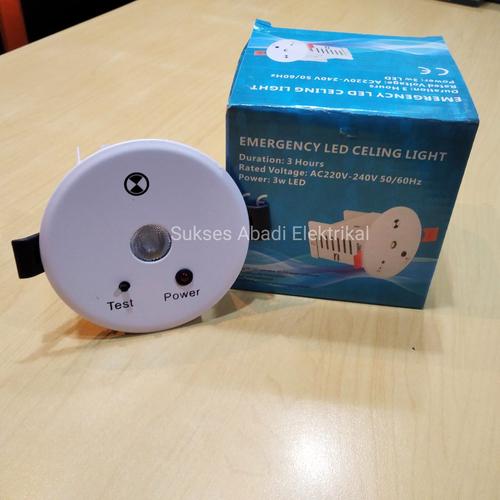 Jual Lampu Led Emergency Plafon / Emergency led Celing Light 3 watt 3w ...