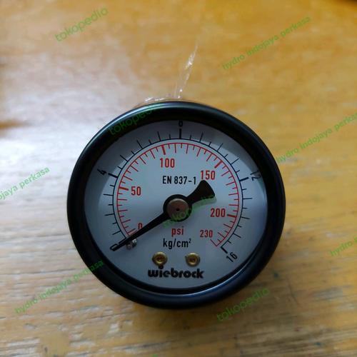 Jual PRESSURE GAUGE WIEBROCK 1,5" INCH 16 KG/BAR MODEL PAYUNG BLACK ...