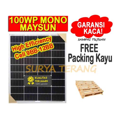 Jual Panel Surya 100wp Monocrystalline BERKUALITAS FREE Packing Kayu ...
