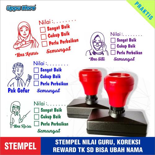Jual Stempel Karakter Nilai Guru / Koreksi / Paraf - Model 8, Biru ...