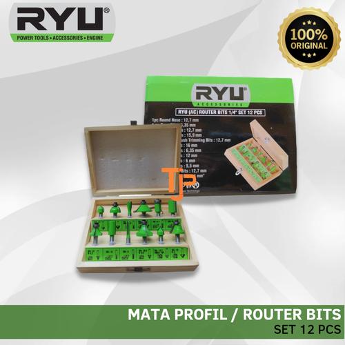 Jual RYU ROUTER BIT SET 12 Pcs 1/4" MATA PROFIL SET - Kab. Bekasi ...