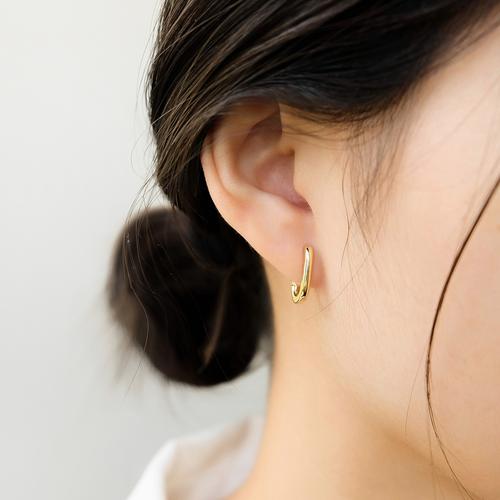 Jual Geometric Oval Hoop Earrings - Anting Hoops - 16K Gold Plated ...