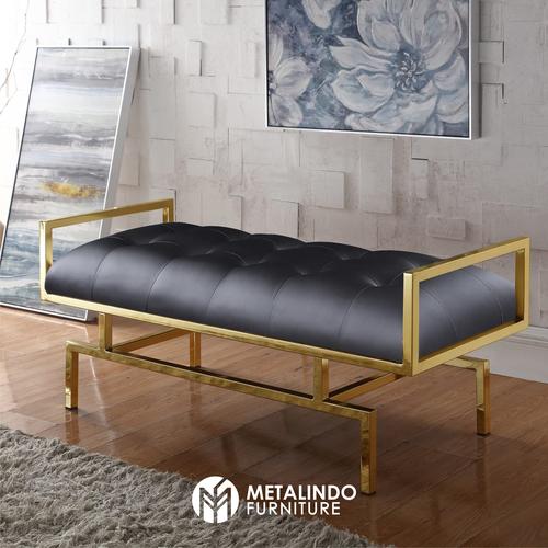 Jual BENCH MODERN MINIMALIS rangka stainless gold, bench mewah elegan ...