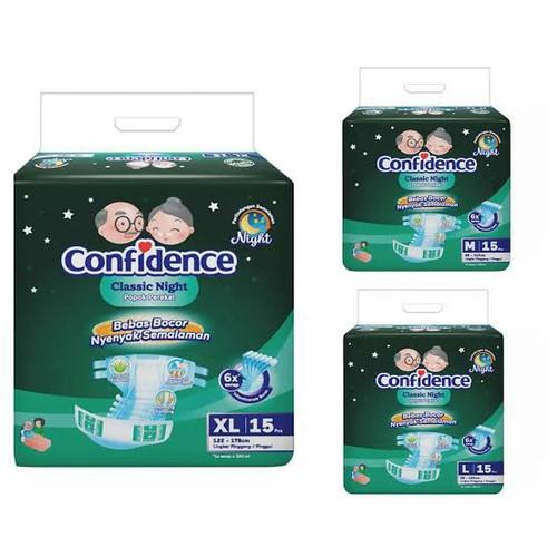 Jual Confidence Classic Night Perekat M L XL isi 15 Diaper Dewasa Popok ...
