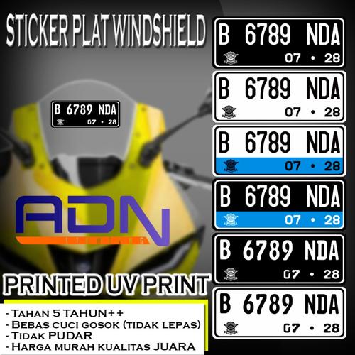 Jual STICKER NOPOL PLAT UNTUK WINDSHIELD / STIKER VISOR MOTOR UV PRINT ...