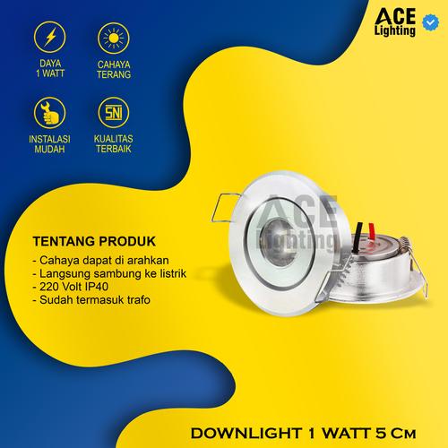 Jual lampu downlight led mini kecil 1w spotlight sorot puter arah ...