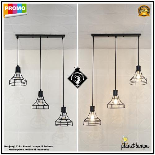 Jual Lampu Hias Gantung Putih Hitam Gold Bahan Besi Teras Minimalis ...