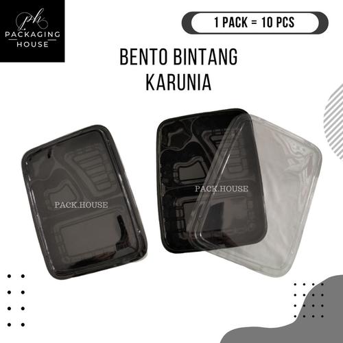 Jual Mika Bento Hitam Kotak + tutup | 10 Pcs / Pack | Tray Bento 4 ...