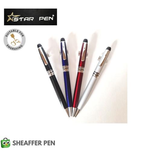 Promo Star Pen 220 Featuring Chrome Trim Ballpoint Pen - Glossy Black ...