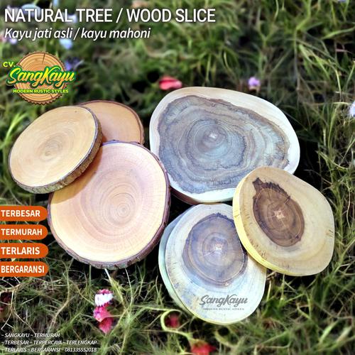 Jual Wood wooden slice slices chips log potongan kayu bahan craft ...