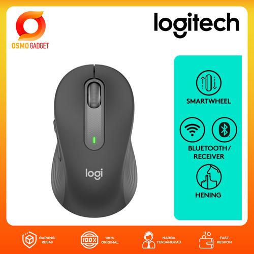 Jual Logitech Signature M650L Mouse Wireless Bluetooth Silent Full Size ...