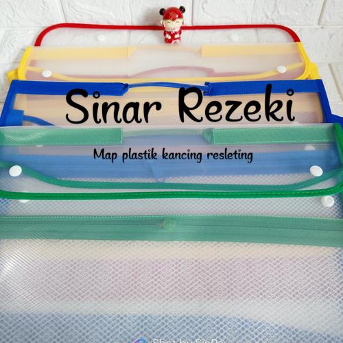 Jual 1 buah!! Tas map plastik kancing/map plastik kancing resleting ...
