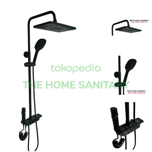Jual Shower tiang column panas dingin hitam model tekan/shower column ...