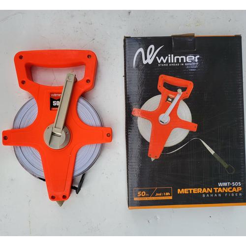 Promo Meteran Rol Tancap Fiber 50M 100M WILMER Meteran KAIN Tanah ...