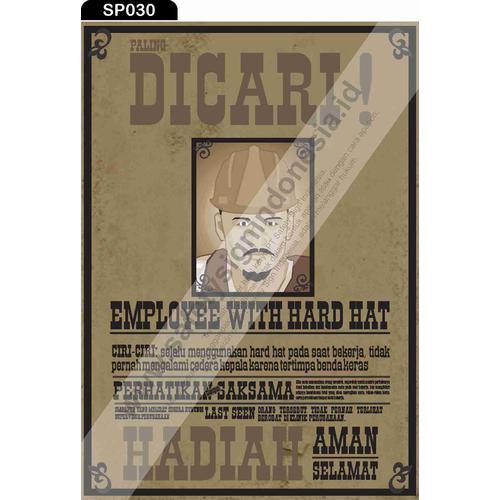 Jual SP030 Poster K3 Safety A1 Blok - Dicari! Employee With Hard Hat ...