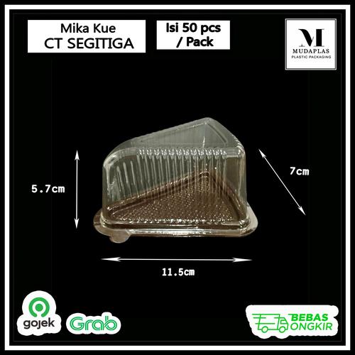 Jual Mika Segitiga Kue Tart Slice Potong / Mika Tray CT Segitiga isi 50 ...