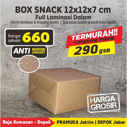 Jual BOX SNACK 12X12X7 CM KRAFT POLOS FULL LAMINASI - Kota Depok ...