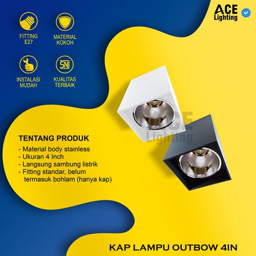 Jual Kap lampu 4in downlight kotak rumah lampu stainless outbow kotak ...