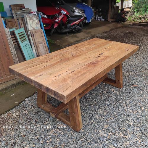 Jual Meja Dining Table Makan Jati Recycled Teak Erosi Vintage Aesthetic ...