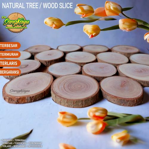 Jual Wood slice 3-5 cm slices chips potongan kayu log wooden craft ...