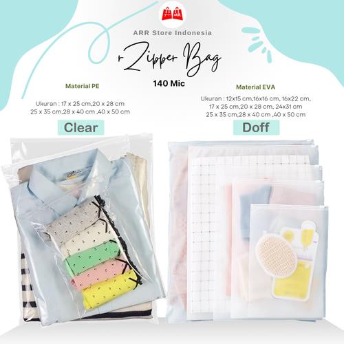 Promo Kantong Klip Kemasan Baju Plastik Ziplock Bag Transparan Doff ...