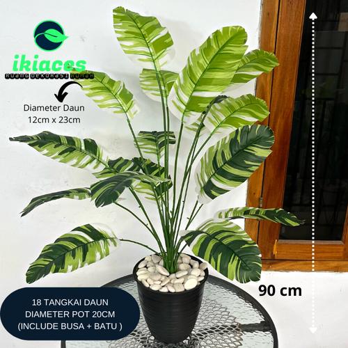 Jual DAUN PISANG JUMBO ARTIFICIAL CORAK DAUN PISANG PLASTIK BUNGA POT ...