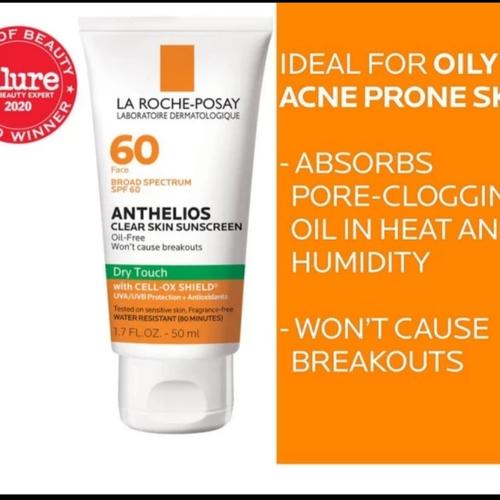Jual la Roche posay anthelios SPF 60 clear skin sunscreen 50.ml ...