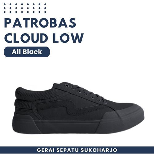 Promo PATROBAS Cloud Low All Black Original Sepatu Sneakers Hitam Polos ...