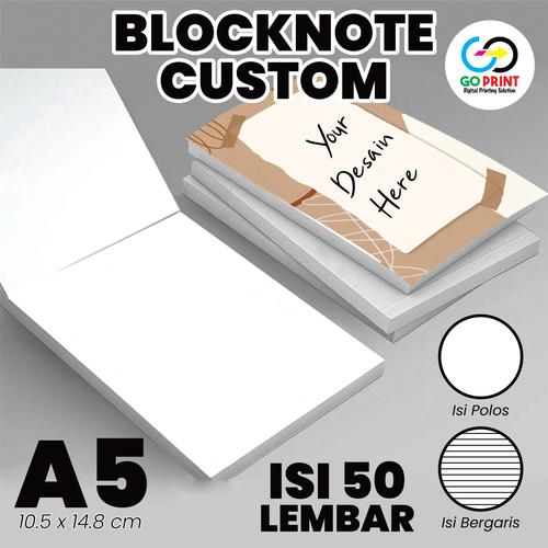 Jual Blocknote Custom A5 - Isi 50 Lembar (100 Halaman) - A5 Polos ...