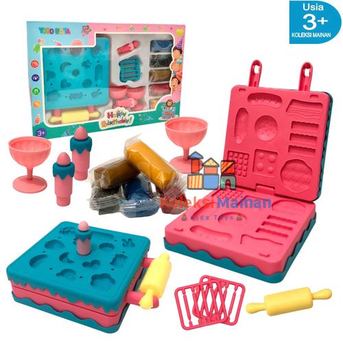 Promo Mainan play fun doh set lilin plastisin anak playdough cetakan ...