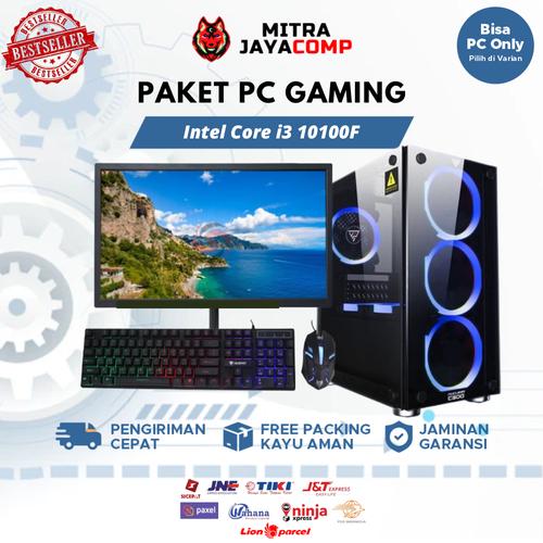 Jual PC Gaming Fullset Core i3 10100F Ram 8GB GTX 1650 - Monitor 24 ...