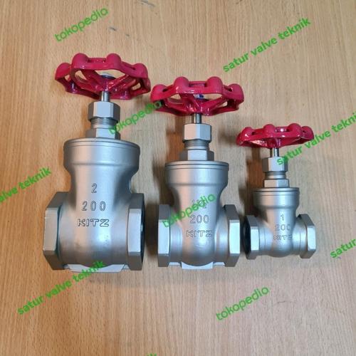 Jual gate valve 1/2" inch kitz SS304 class 200 stainless - Jakarta ...