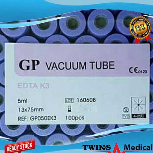 Jual Tabung Vacutainer EDTA K3 5ml Tutup Ungu Merk GP | Vac Edta 3 ml ...