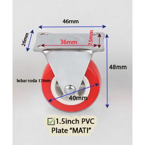 Promo Roda PVC 1.5 inch (Mati-Hidup-Rem) CASTER Taiwan Roda Troli Nylon ...