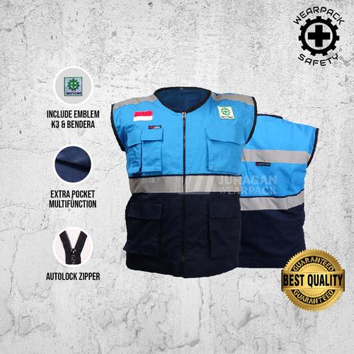 Jual Rompi Safety Proyek Warna Biru Tosca Kombinasi Biru Navy - XXXL ...
