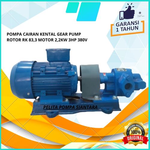 Jual Pompa Cairan Kental Gear Pump ROTOR RK 83,3 Motor 2,2Kw 3Hp 380V ...