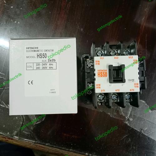 Jual contactor Hitachi HS-50 2no2nc 220v / 380v / 110v kontaktor ...