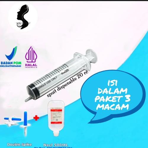 Jual Paket Cuci Hidung - ONEMED_SPUIT 20CC, Double Spike, 500ml Nasal ...