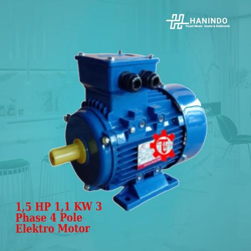 Jual 1,5 HP 1,1 KW 3 Phase 4 Pole Elektro Motor/dinamo/Motor Induksi B3 - Kota Bandung - HANINDO ...