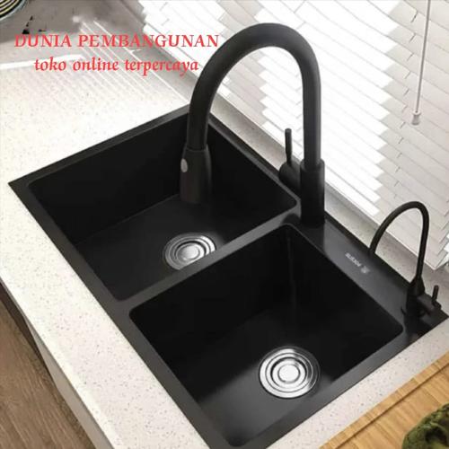 Jual paket kitchen sink INOBE 8254 Black bak cuci piring stainless ...