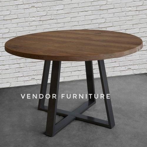 Jual Meja Makan Kayu Jati Kaki Besi Dining Table TeakWood Meja Makan ...