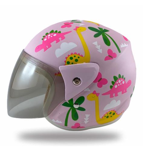 Jual Helm Motor Anak Umur 2 3 4 5 6 7 8 Tahun SNI Lucu - KOP DINO PINK ...
