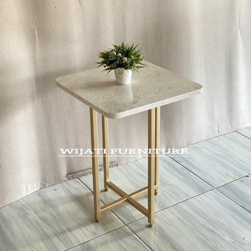 Jual Meja Sudut Marmer Kaki Besi Gold Meja Pojok Marmer Side table ...