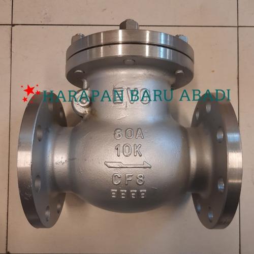 Jual Swing Check Valve Stainless SS304 Ukuran 1" inch Flange JIS 10K ...