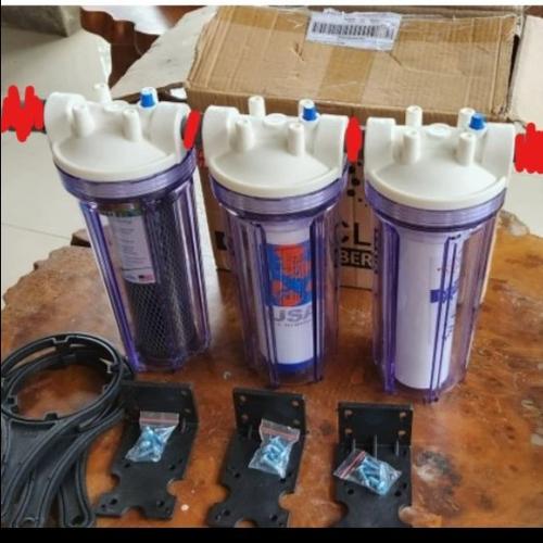 Jual paket saringan air/water filter (keruh berbau DLL]10INCH 3 step ...