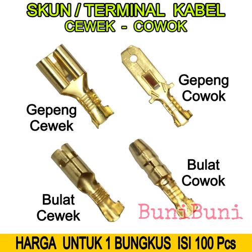 Jual SKUN Terminal Kabel GEPENG / BULAT Tipe CEWEK / COWOK - ISI 100 ...