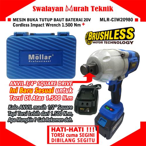 Jual IMPACT WRENCH CORDLESS MOLLAR CIW20980 ALAT BUKA BAUT BATERAI ...