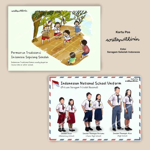 Jual (writeswithirin) Kartu Pos/ Postcard/ Poskad Seragam Indonesia ...