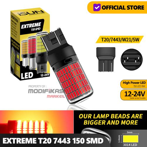 Jual Lampu LED Rem Brake Lamp Tancap Tusuk T20 7443 4 Kawat 150 SMD 4014 - Jakarta Utara ...
