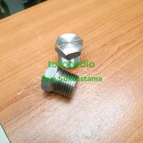 Jual Hex Plug Class 3000 Stainless SS 316 NPT 3/4" inch Plug #3000 ...